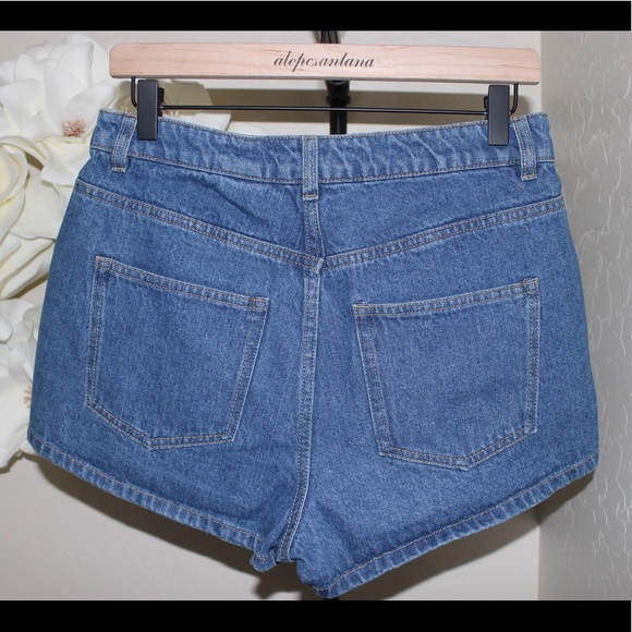 H&M | Shorts | Hm Red Floral Embroidered Jean Shorts | Poshmark